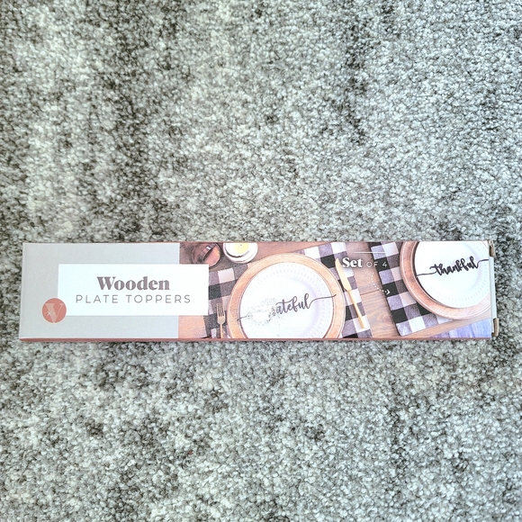 Kitchen | Laser Cut Black Wooden Word Plate Toppers Set Of 4 | Poshmark